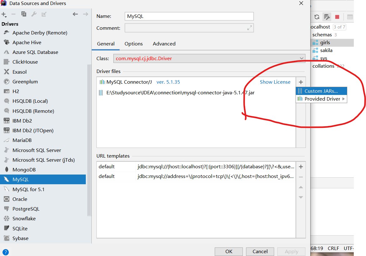 idea连接数据库，若出现 Driver class ‘com.mysql.cj.jdbc.Driver‘ not found._driver class 'com.mysql.cj.jdbc ...