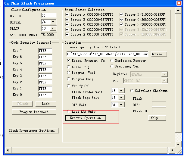 CCS3.3烧录data verification failed at address 0XXX，please verify ...