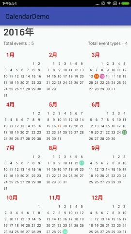 android日历控件 年月日,GitHub - missmess/CalendarView: For Android, a calendar widget. Include YearView ...