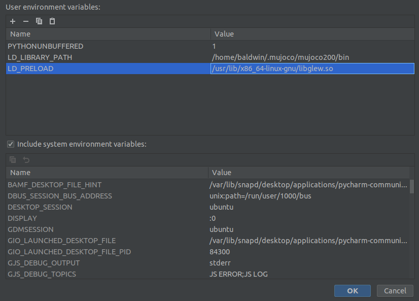 VMware + Linux Ubuntu20.04 + Mujoco 2.0 + Python3.9 + Anaconda3 + Pycharm + Mujoco_py ...