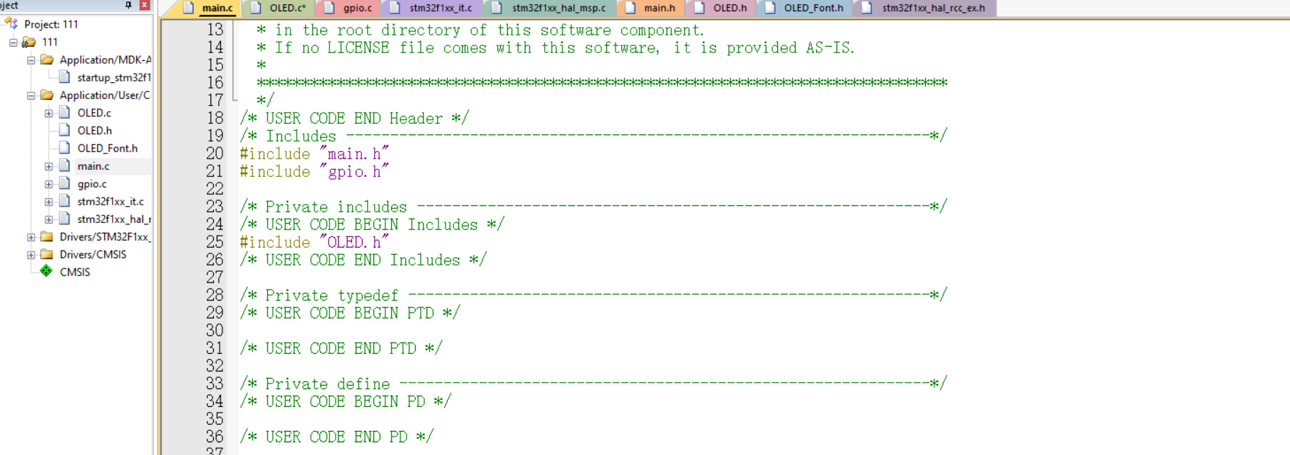 基于hal库的stm32的oled显示屏显示(stm32cubemx)stm32 Hal 显示屏 Csdn博客 1245
