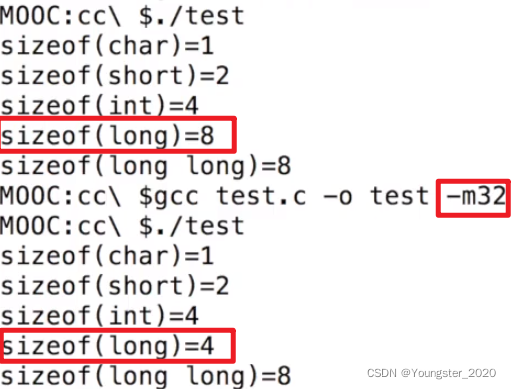 C语言_0217笔记_整数：字长bit位字节/sizeof/补码/整数类型的范围/输入输出与进制/8和16进制_c语言的字长-CSDN博客