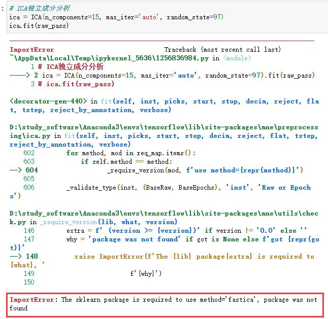 Importerror The Sklearn Package Is Required To Use Method‘fastica 