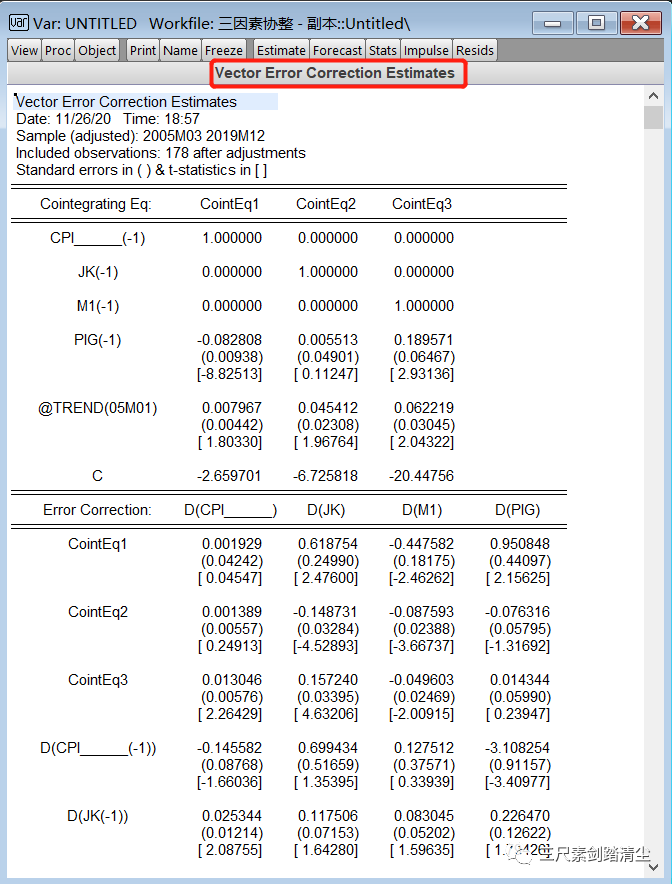 eviews建立时间序列模型_时间序列分析（五）——VECM模型_weixin_39640646的博客-CSDN博客