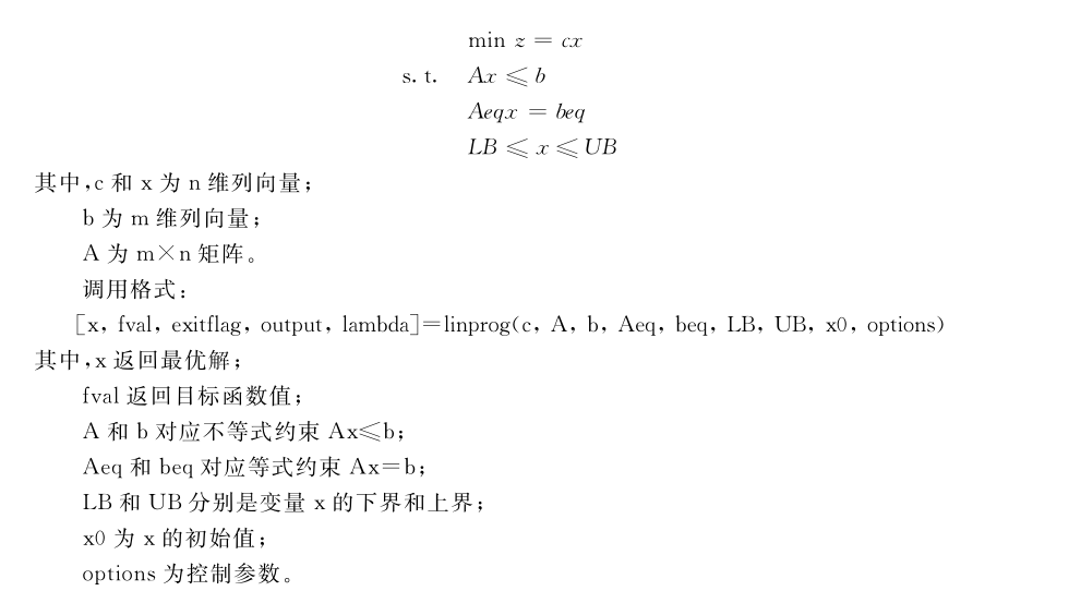 Matlab优化算法 线性规划 Matlab线性规划 Csdn博客
