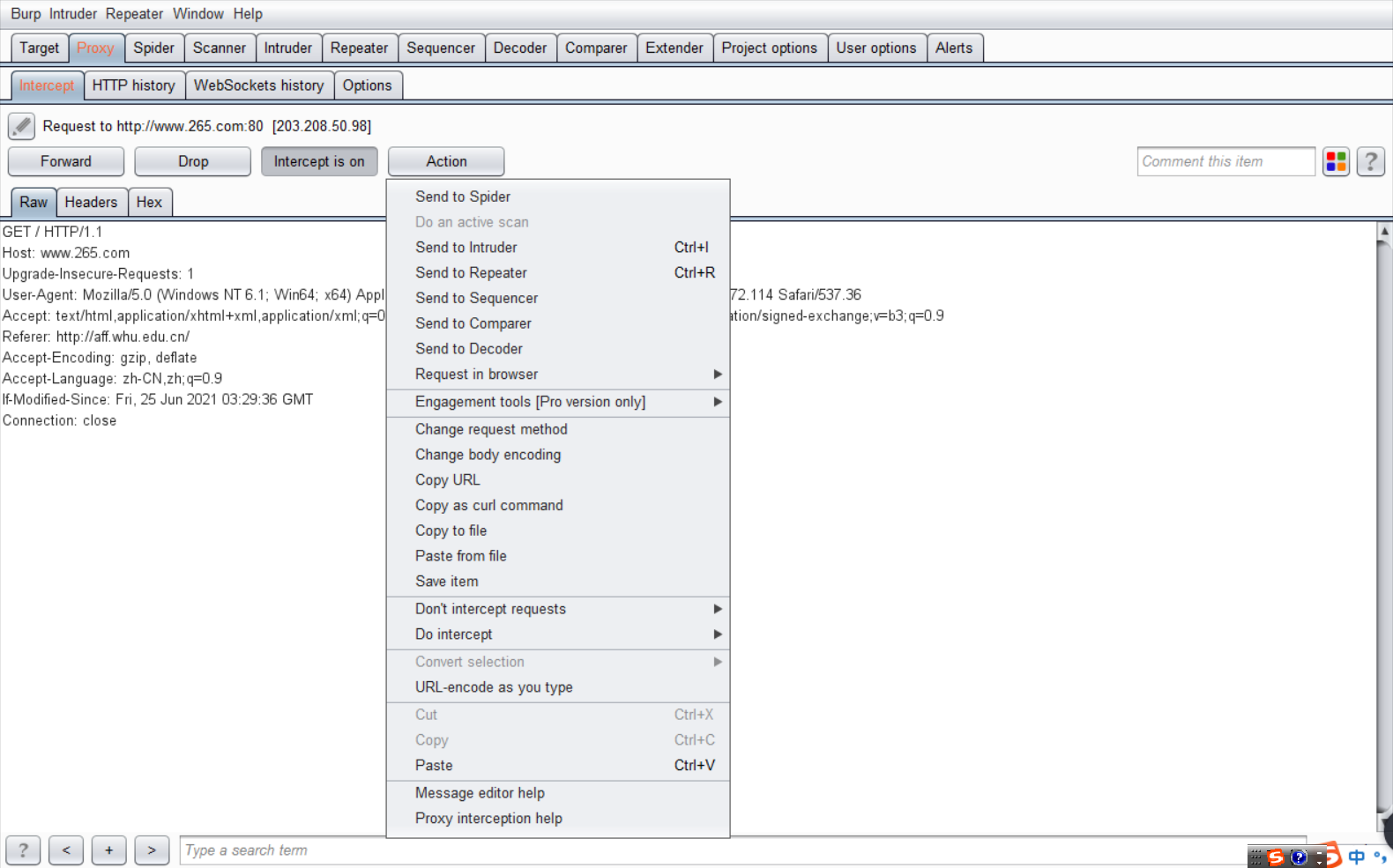 Burp Suite的使用——Proxy_intercept is on-CSDN博客