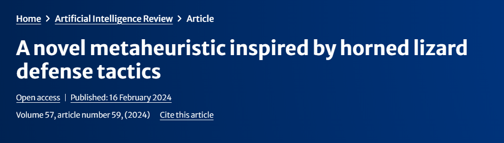 2024年优化算法 角蜥优化算法horned Lizard Optimization Algorithm（附matlab代码）角蜥蜴优化算法适用于什么工程优化问题 Csdn博客