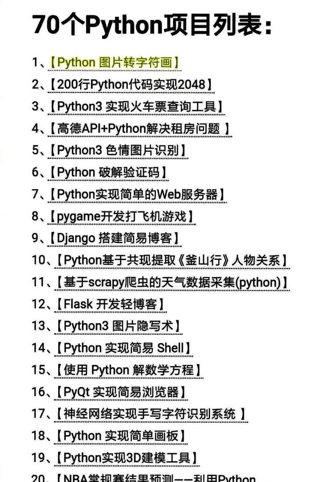 整理了70个python实践项目python实验项目有哪些 Csdn博客