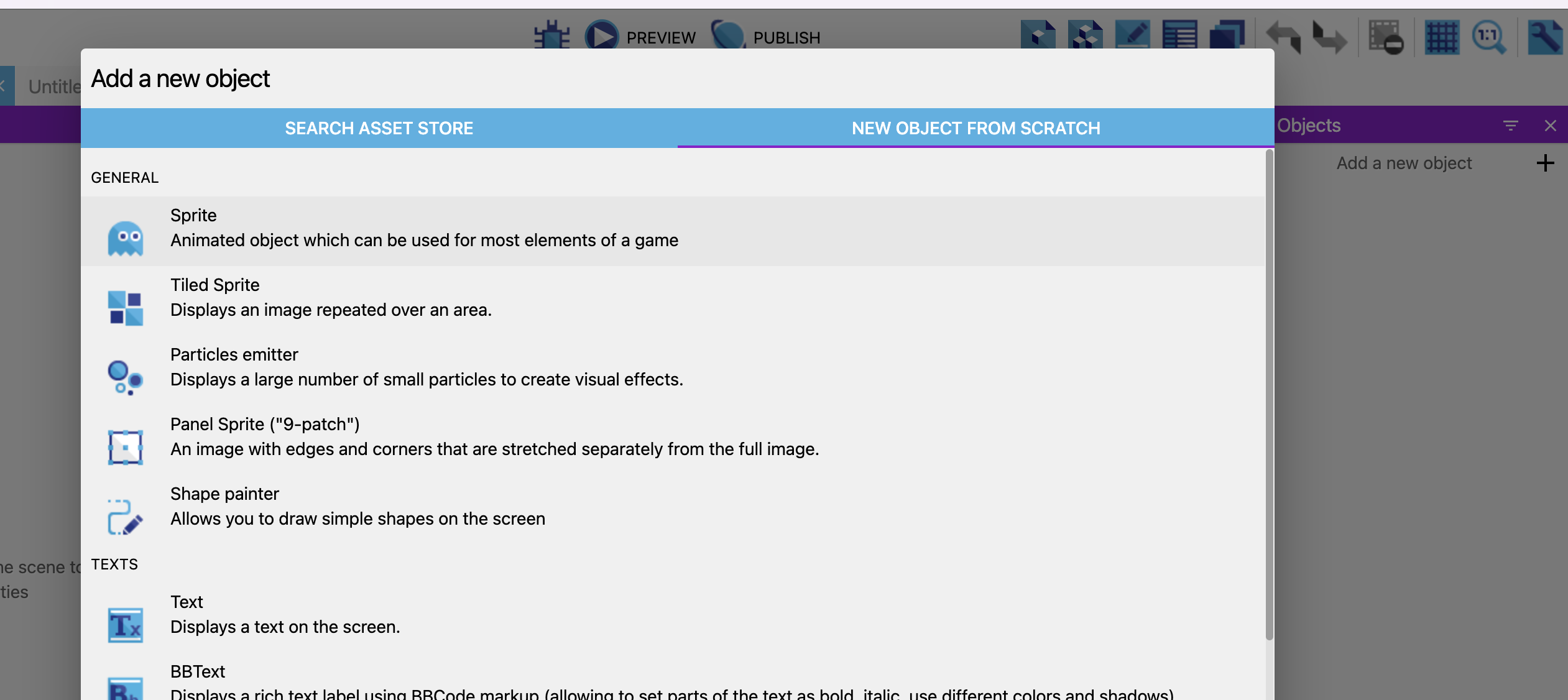 GDevelop教程大全之 01 创建项目、场景和对象_gdevelop中文教程-CSDN博客
