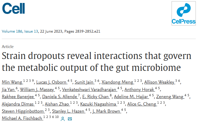 Cell | 斯坦福大学揭示菌株去除对肠道微生物组代谢输出和相互作用的影响-CSDN博客