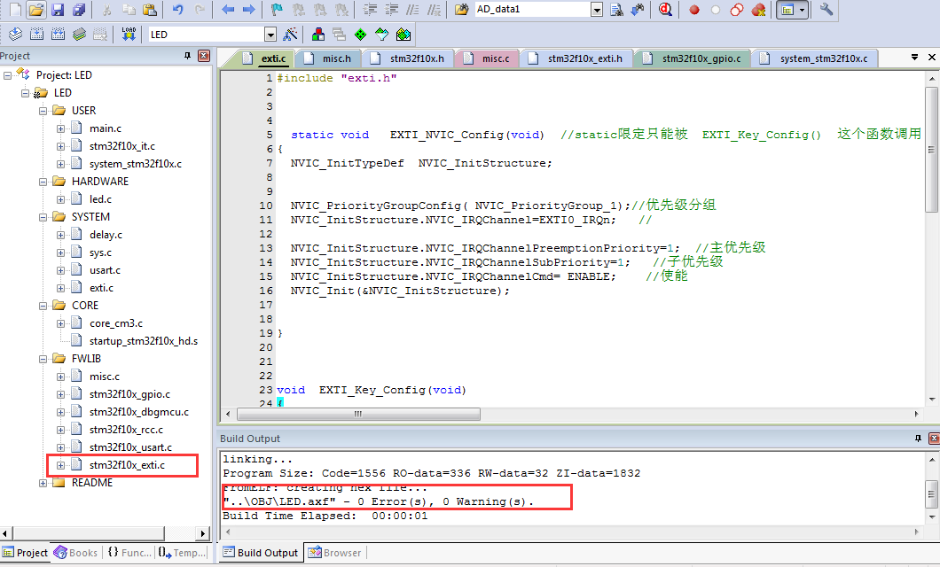 OBJ\LED.axf: Error: L6218E: Undefined symbol EXTI_Init (referred from exti.o). 错误修改-CSDN博客