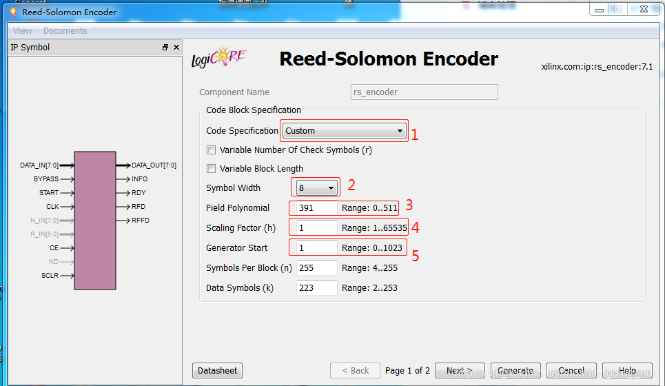 matlab rsenc函数,Xilinx RS编码IP核仿真验证-CSDN博客