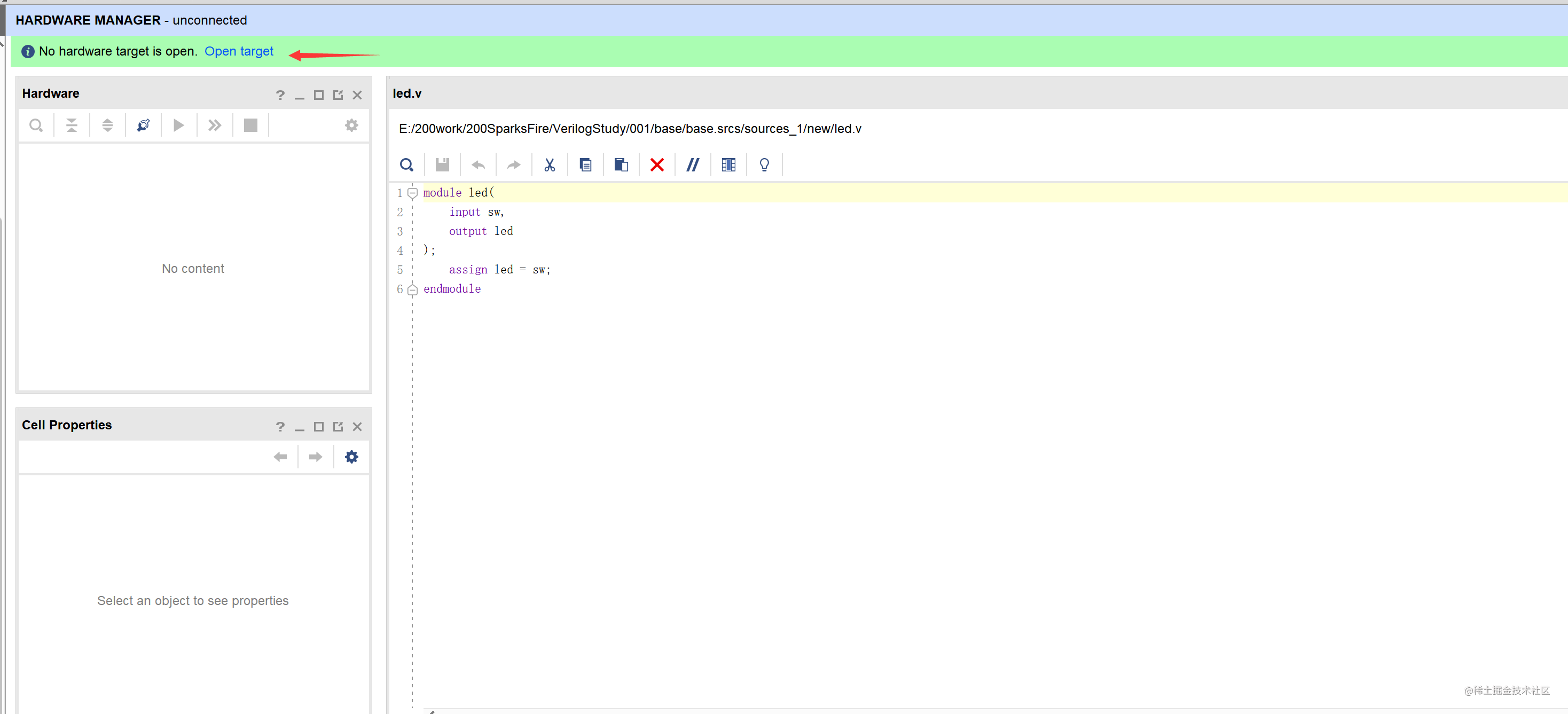 Verilog学习一： 控制LED灯的亮灭_verilog点亮led灯-CSDN博客