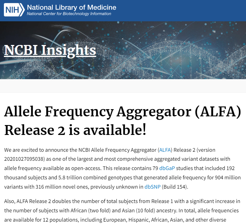 ALFA | 临床基因组课程 人群频率数据库 新成员-CSDN博客