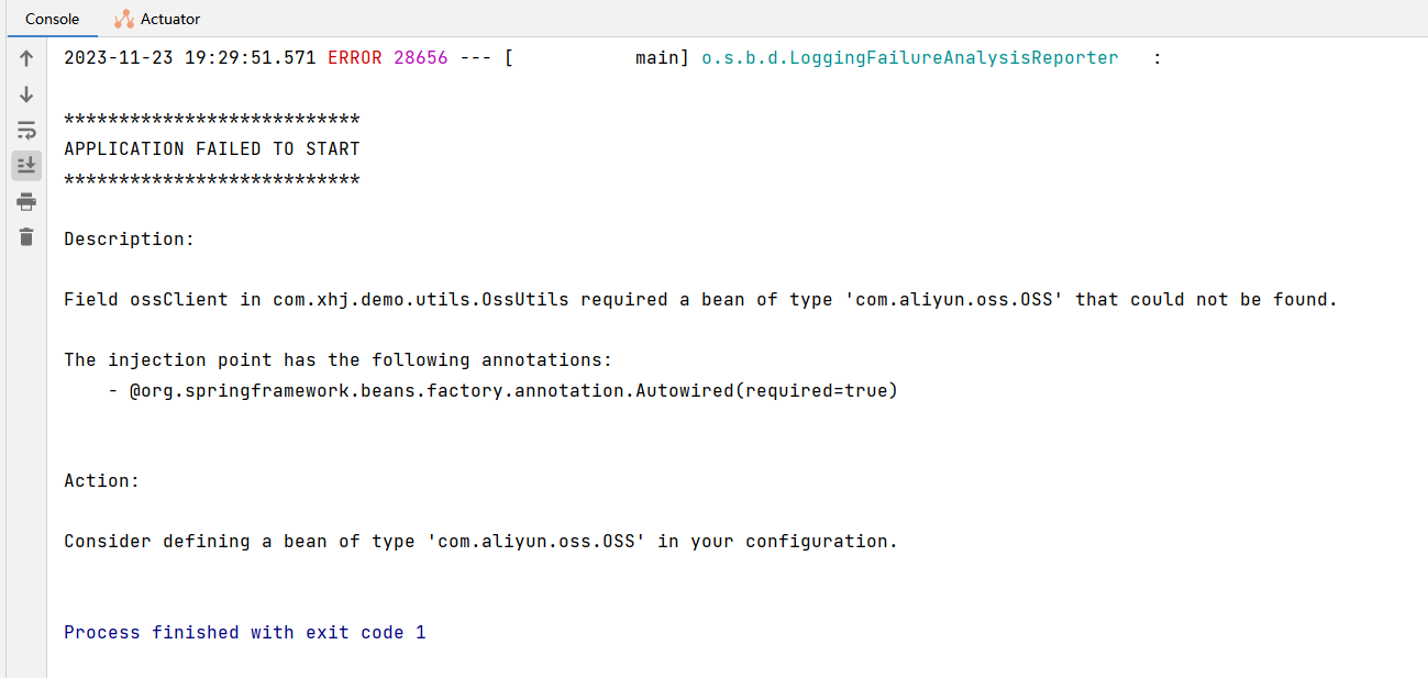 Ossclient无法自动装配和包aliyun-oss-spring-boot-starter导入错误_无法自动装配。找不到 'ossclient' 类型的 bean。-CSDN博客