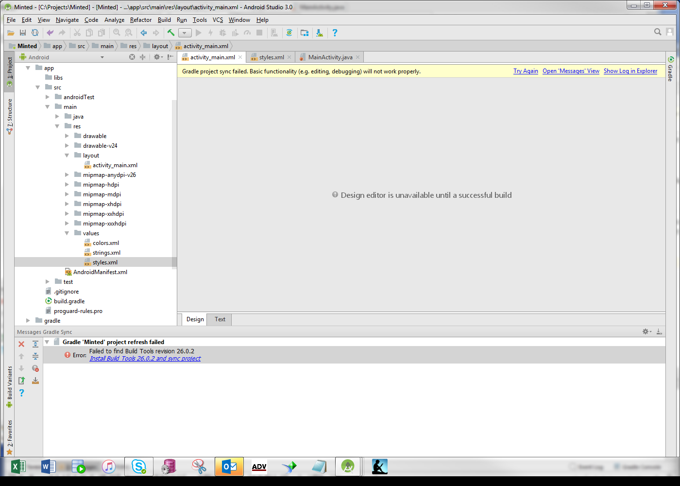 android设计编译器不可用,android-studio – Android Studio如何修复“设计编辑器在成功构建之前不可用...-CSDN博客