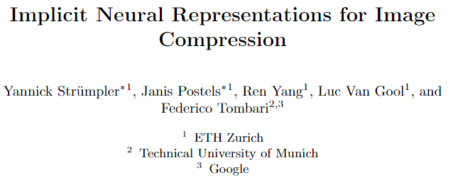 Implicit Neural Representations for Image Compression 论文笔记-CSDN博客