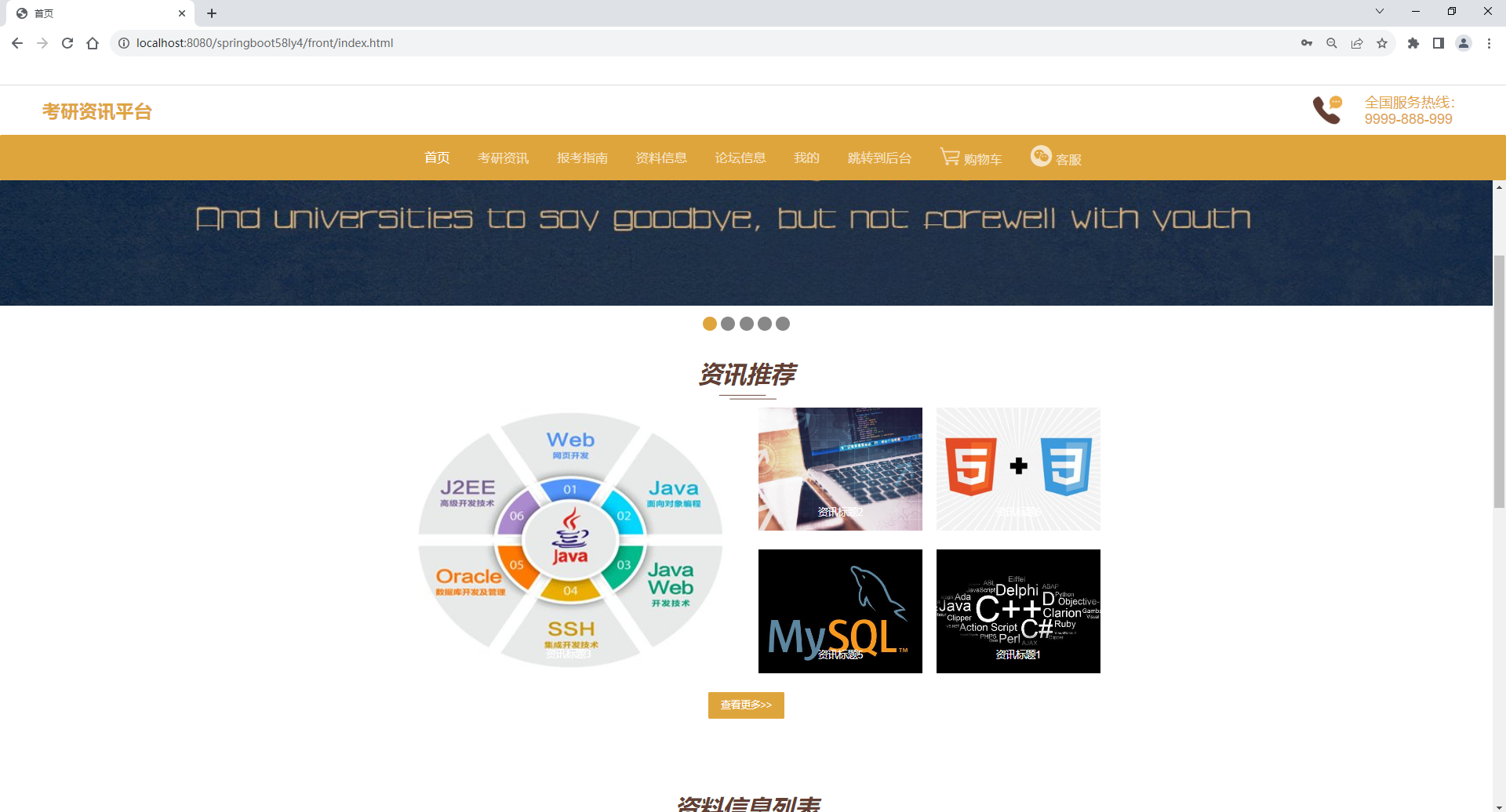 GitHub - javabscode/GraduateEntranceExamination: java基于springboot考研资讯网站管理、考研交流管理系统