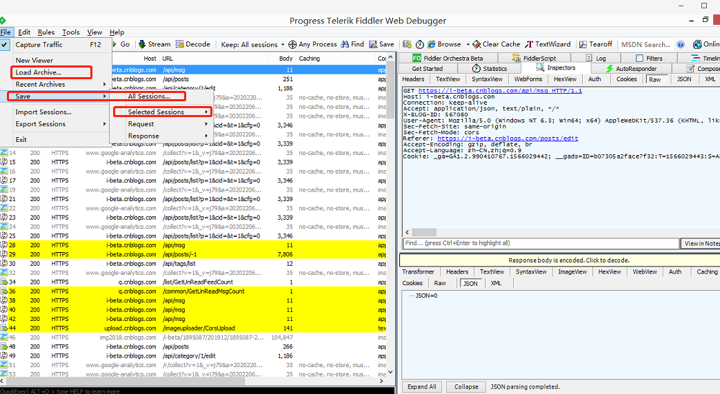 fiddler——保存抓到的包（导出和导入）-CSDN博客