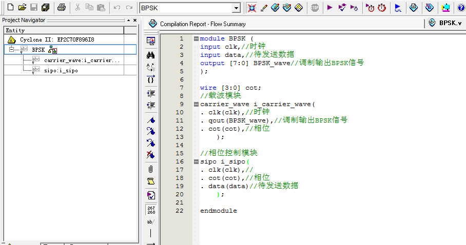 Bpsk和2fsk调制设计verilog代码quartus仿真verilog Bpsk调制信号 Csdn博客