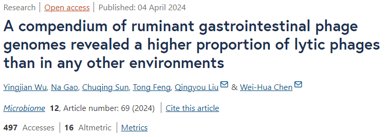 Microbiome | 华中科大陈卫华等构建URPC助力反刍动物胃肠道噬菌体综合研究-CSDN博客