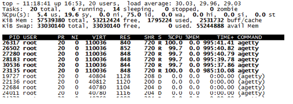 Docker宿主机agetty进程cpu占用率100% 问题_getty@tty1.service-CSDN博客