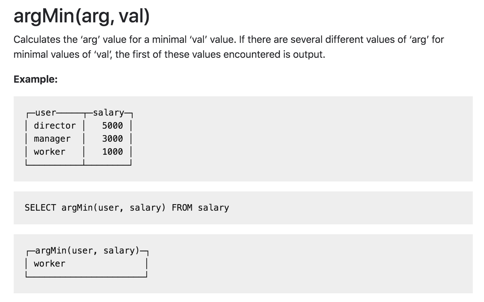 Clickhosue 强大的函数，argMin() 和argMax()函数_clickhouse argmax-CSDN博客