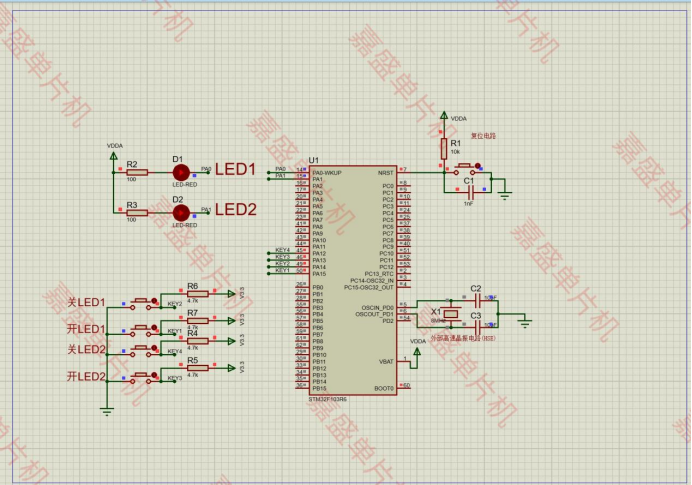 基于stm32的独立按键控制led灯proteus仿真设计仿真程序设计报告讲解视频)stm32f103 Led Protues程序下载 Csdn博客