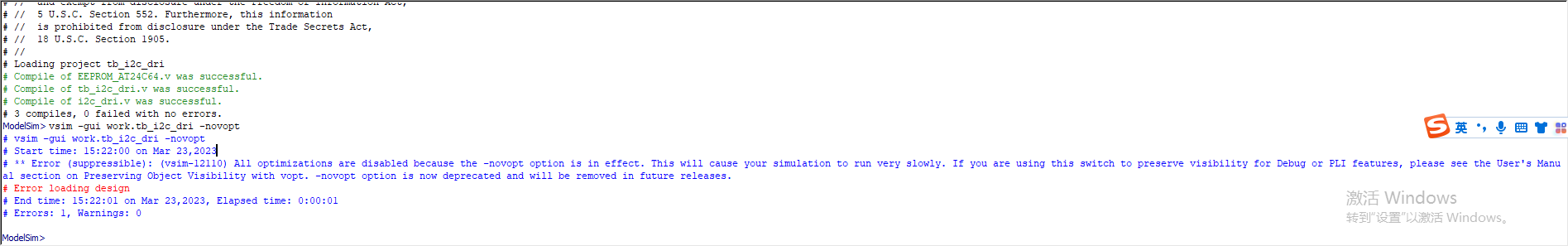 modelsim10.7——All optimizations are disabled，error loading design解决方案-CSDN博客