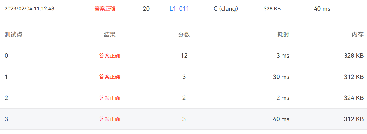 PTA L1-011A-B C语言-CSDN博客