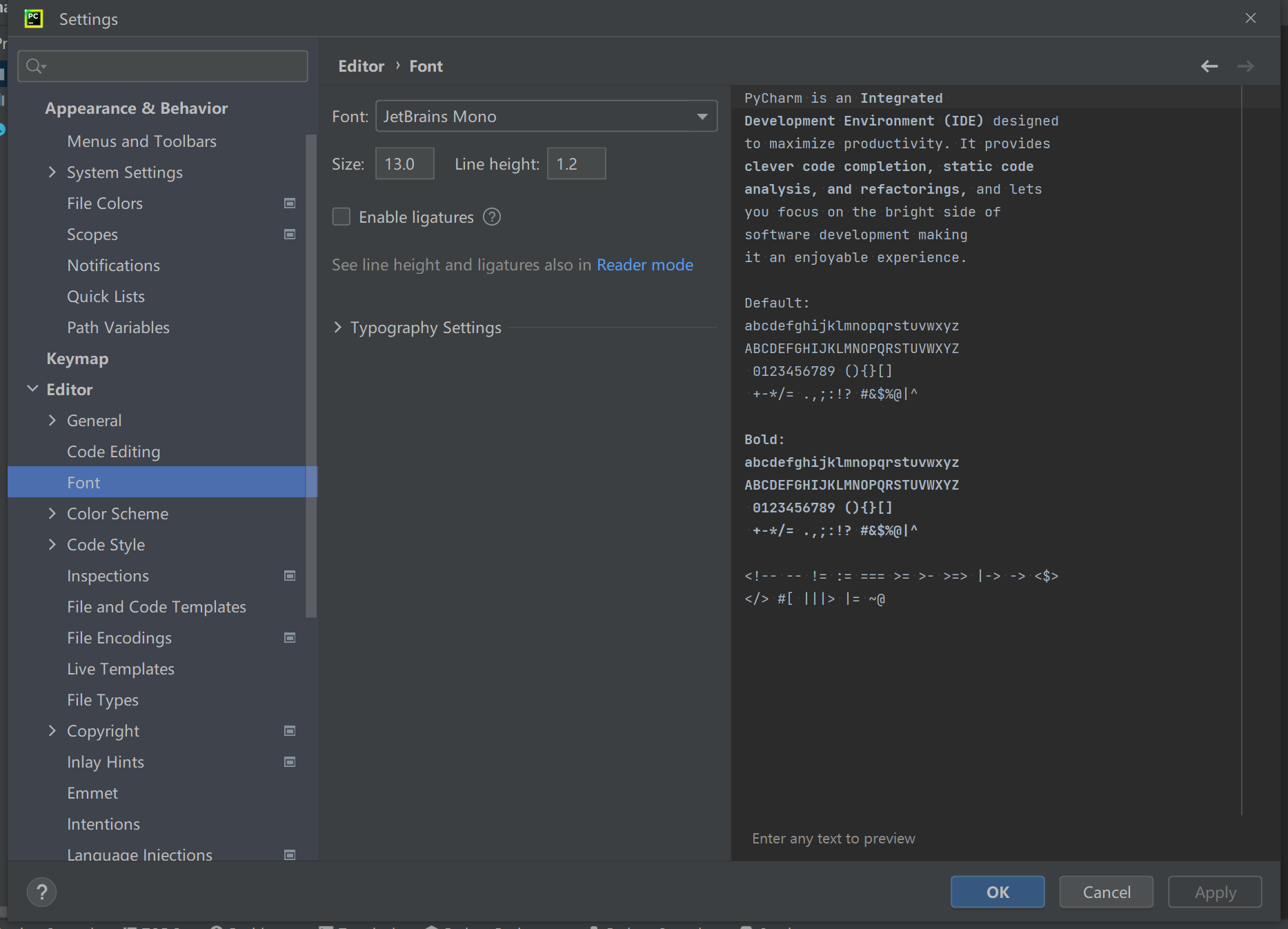 如何更改pycharm中显示的字体_pycharm更换字体插件-CSDN博客