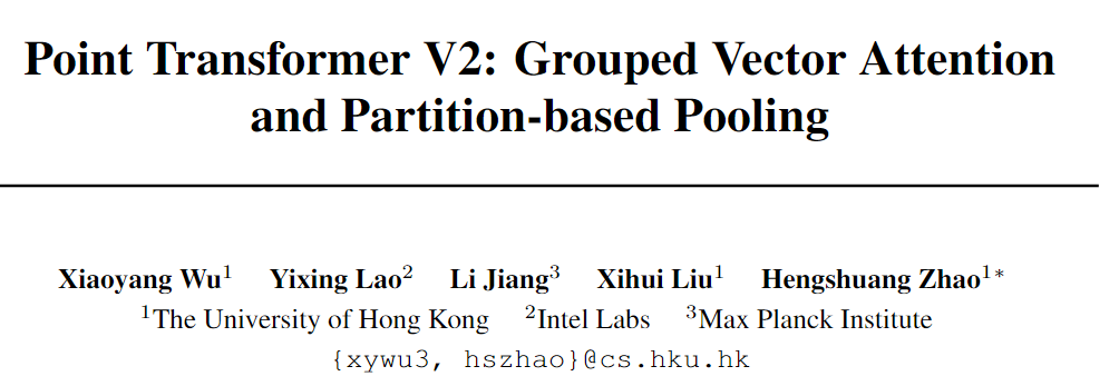 论文阅读Point Transformer V2: Grouped Vector Attention and Partition-based ...