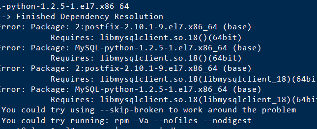 CHD安装报错Error: Package: 2:postfix-2.10.1-9.el7.x86_64 (base)_--> finished dependency resolution ...