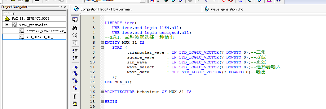 简易波形发生器VHDL代码Quartus仿真_怎么通过vhdl程序进行波形仿真-CSDN博客