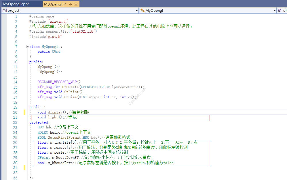 MFC+OPENGL配置+显示三维图形实现 旋转平移缩放+光照效果[对话框篇]_如何在mfc窗口中显示ogre3d场景-CSDN博客