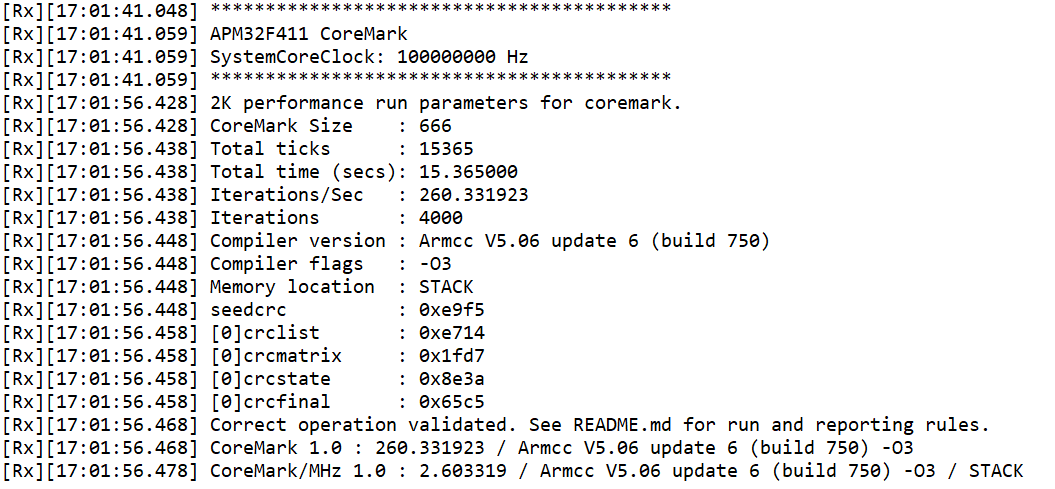 [APM32F4]【技术分享】APM32F411 CoreMark 测试分享_极海apm32f4-CSDN博客