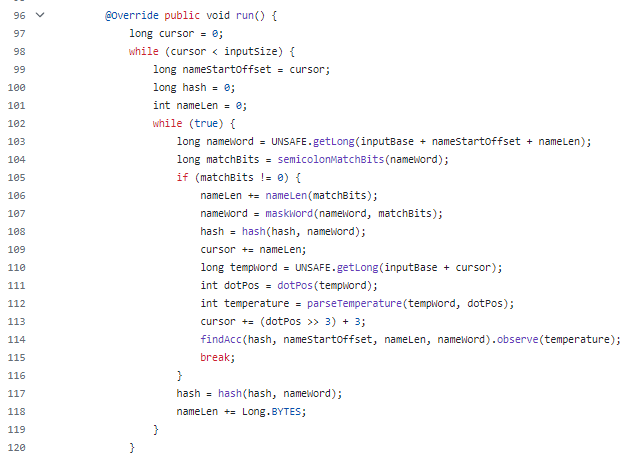 这波操作看麻了！十亿行数据，从71s到1.7s的优化之路。_1brc 挑战 java 处理 10 亿行文本的最快速度-CSDN博客