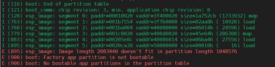 esp_image: Image length xxxx doesn‘t fit in partition length 1048576问题解决思路_(605) esp image ...