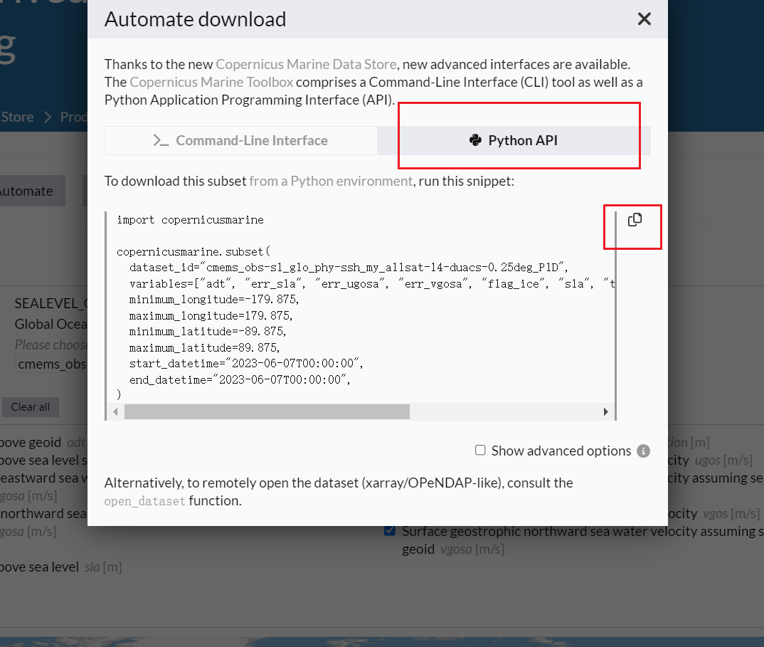 使用哥白尼提供的api下载数据_copernicusmarine下载数据-CSDN博客