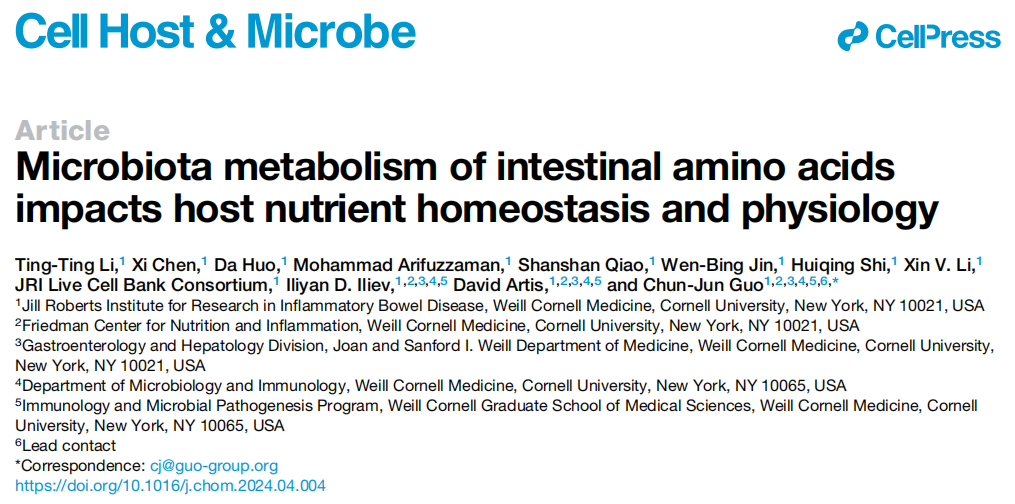 Cell Host & Microbe | 郭春君团队系统探究肠道微生物的氨基酸代谢及其对宿主氨基酸水平和血糖耐受的影响...-CSDN博客