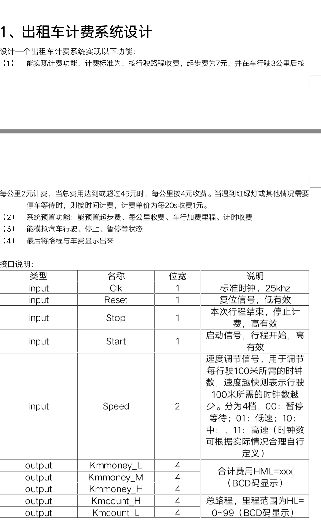 出租车计费系统设计verilog代码modelsim仿真出租车计费系统设计设计一个出租车计费系统实现以下功能 1 能实现计费功能计 Csdn博客