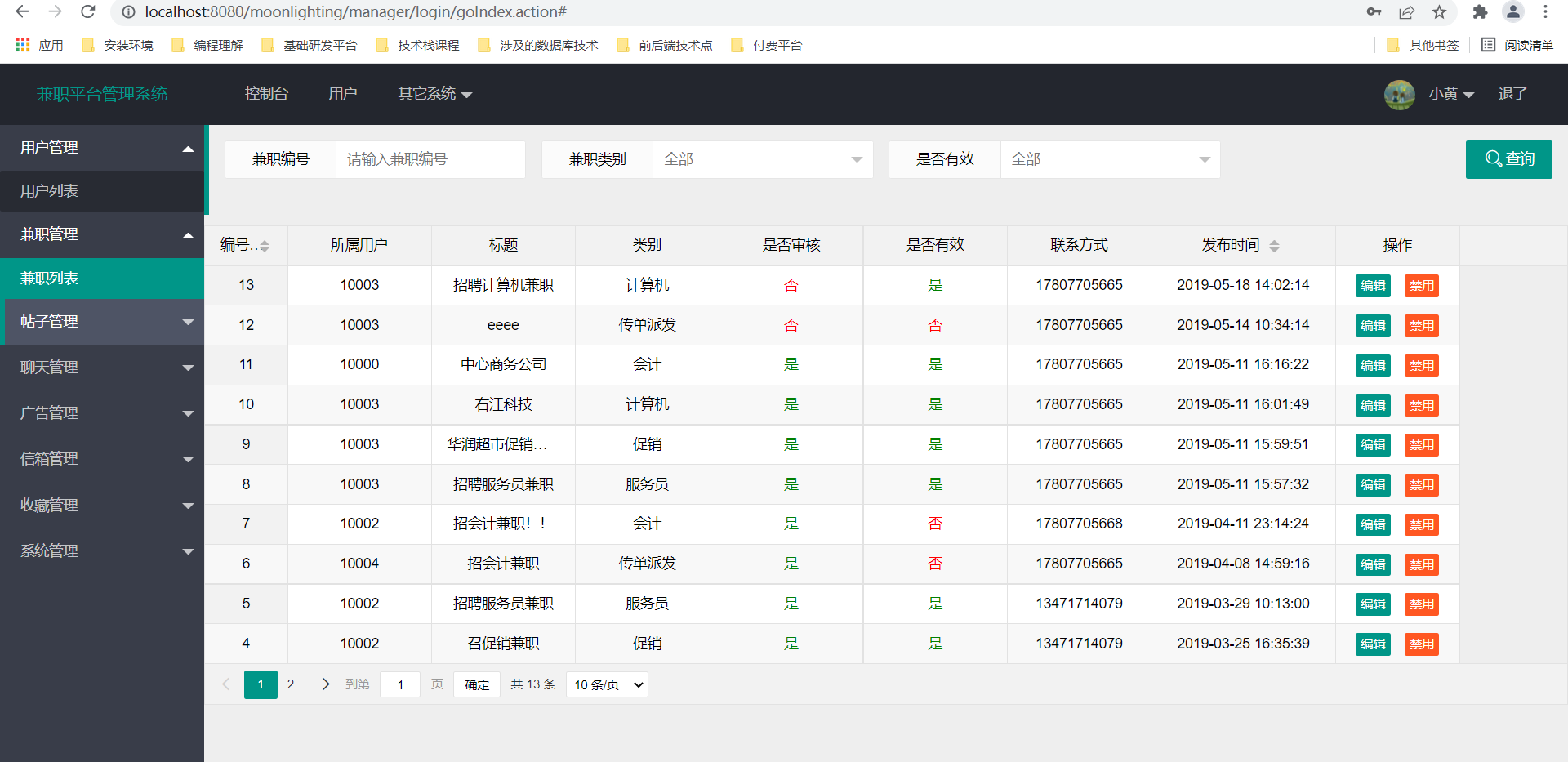 Ssm校园兼职平台系统 Csdn博客 