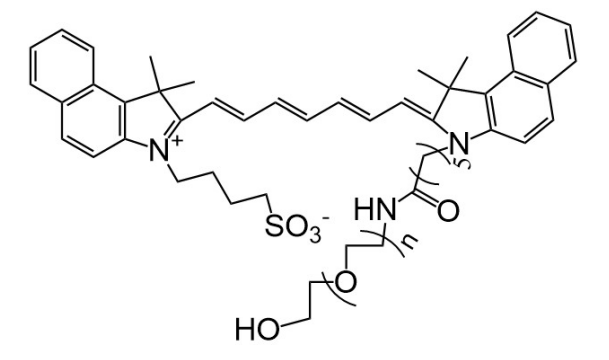 介绍带负电荷的近红外荧光染料，羟基PEG化修饰吲哚菁绿，ICG-PEG-OH，吲哚菁绿可用于测定心输出量、肝脏功能、肝血流量,和对于眼科血管 ...