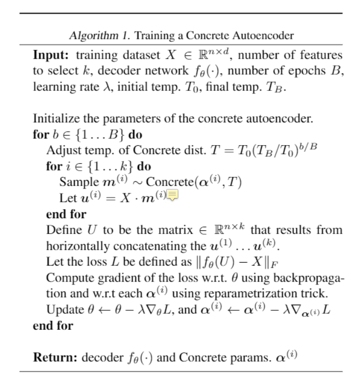 论文阅读 - 特征提取-Concrete Autoencoders: Differentiable Feature Selection and Reconstruction（2017）_论文中 ...