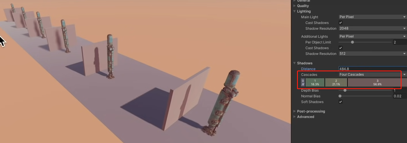 场景中配置阴影（个人笔记）_unity shadows last border-CSDN博客