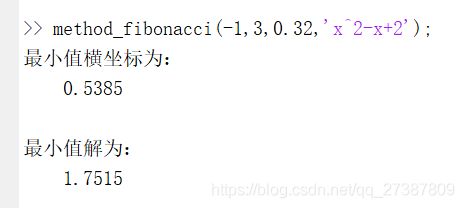 MATLAB用SD算法算函数最小值,MATLAB数学实验 - 斐波那契（Fibonacci）方法计算一元函数最小值...-CSDN博客