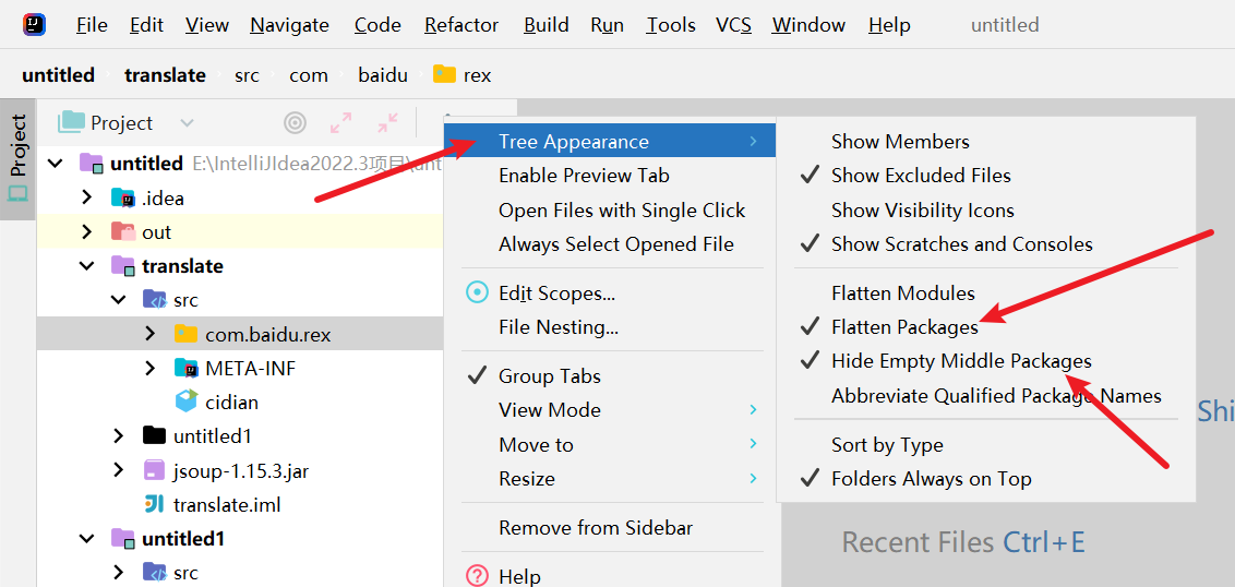 解决IntelliJ IDEA2022.03创建包时，包结构不自动分级显示的问题_idea创建包不分层-CSDN博客