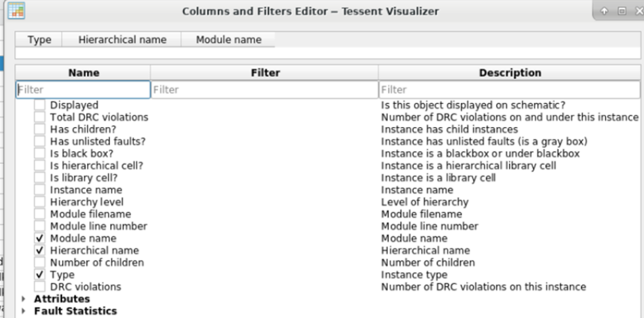 Tessent-Shell Chapter11 Tessent Visualizer Components and Preferences ...