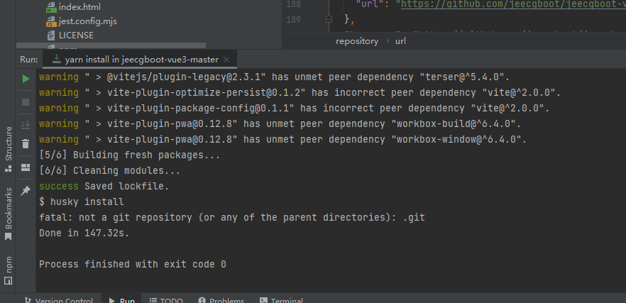 【jeecg Boot Vu3】the Engine “node“ Is Incompatible With This Module Expected Version Expected